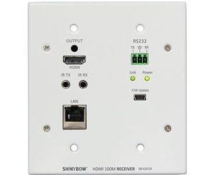 Shinybow SB-6351R HDBaseT Wall Plate Receiver with PoH Support (White)