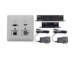 Aurora Multimedia DXW-2EUH Wall Plate with HDBaseT & USB CAT Extenders (White)