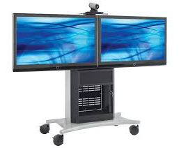 Avteq GMP-200L-TT-2 32" Tall Cart Holds Up to Dual 52" Display