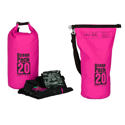 Vodootporna suva torba EL 20L pink