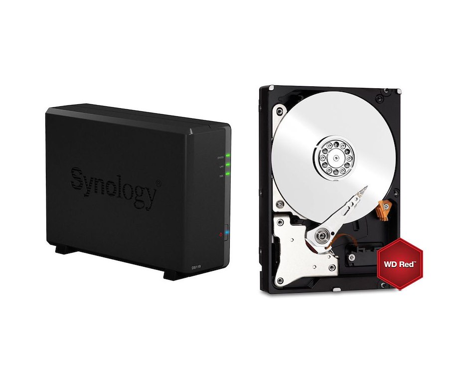 Synology DiskStation 6TB DS118 1-Bay NAS Enclosure Kit with WD NAS Drives (1 x 6TB)