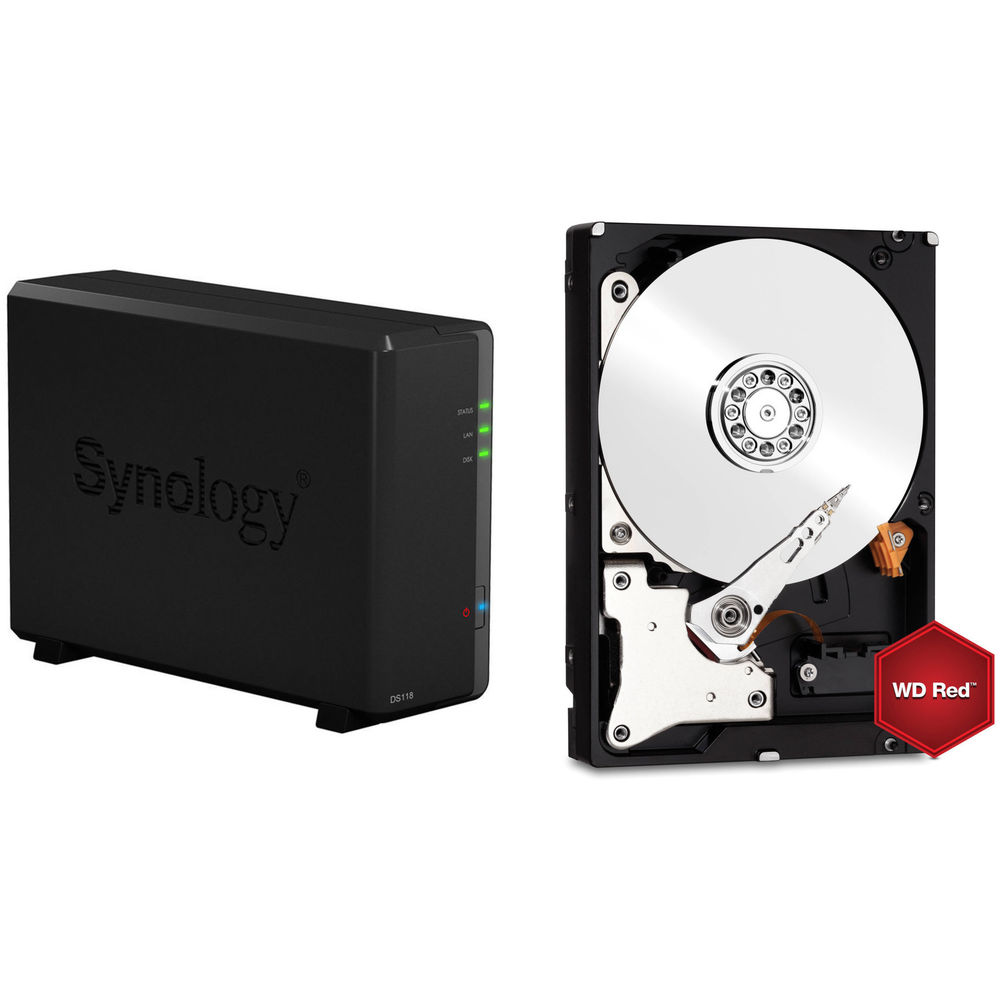 Synology DiskStation 6TB DS118 1-Bay NAS Enclosure Kit with WD NAS Drives (1 x 6TB)