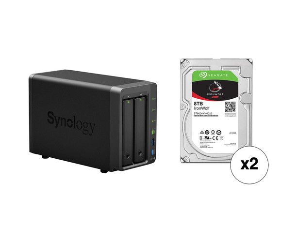 Synology DiskStation 8TB DS218 2-Bay NAS Enclosure Kit with Seagate NAS Drives (2 x 4TB)