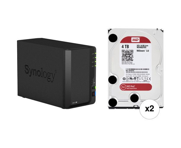 Synology DiskStation 8TB DS218+ 2-Bay NAS Enclosure Kit with WD NAS Drives (2 x 4TB)