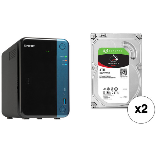 QNAP TS-253Be 8TB 2-Bay NAS Enclosure Kit with Seagate NAS Drives (2 x 4TB)