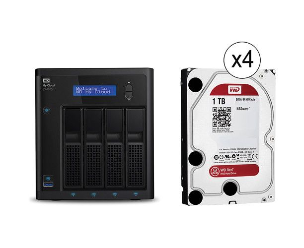 WD 4TB (4 x 1TB) My Cloud Expert Series EX4100 4-Bay NAS with Drives Kit