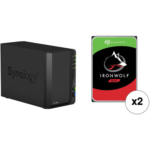 Synology DiskStation 20TB DS218+ 2-Bay NAS Enclosure Kit with Seagate NAS Drives (2 x 10TB)