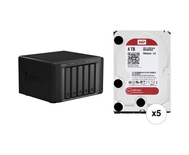 Synology 20TB DX517 5-Bay Expansion Enclosure Kit with WD NAS Drives (5 x 4TB)