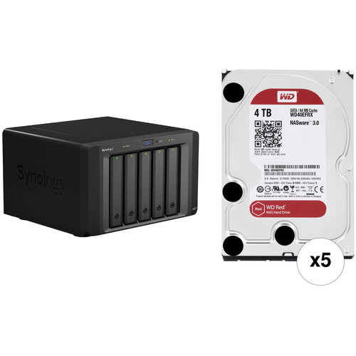 Synology 20TB DX517 5-Bay Expansion Enclosure Kit with WD NAS Drives (5 x 4TB)