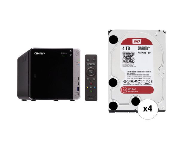 QNAP TS-453BT3 16TB 4-Bay NAS Enclosure Kit with WD NAS Drives (4 x 4TB)