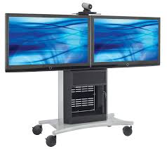 Avteq GMP-300L-TT-2 42" Tall Cart for Dual Displays