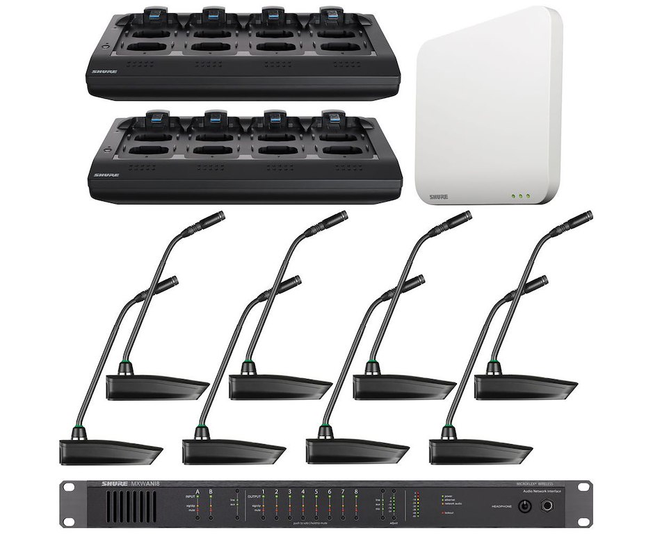 Shure Microflex 8-Channel 5" Gooseneck Microphone Wireless System (Band Z10: 1920 to 1930 MHz)