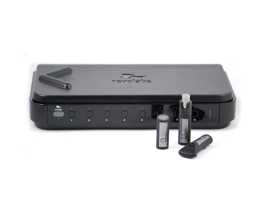 Revolabs Fusion 8-Channel Telephony Hybrid with Wireless Microphone System with Gold revoCARE