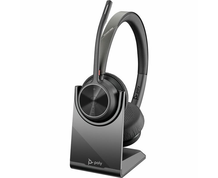 Plantronics Voyager 4320 UC Bluetooth Headset, USB-C, Charge Stand
