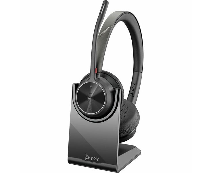 Plantronics Voyager 4320 UC Microsoft Teams Bluetooth Headset, USB-C, Charge Stand