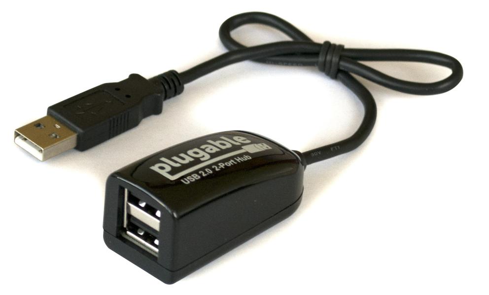 Plugable USB 2.0 2-Port High Speed Ultra Compact Hub Splitter