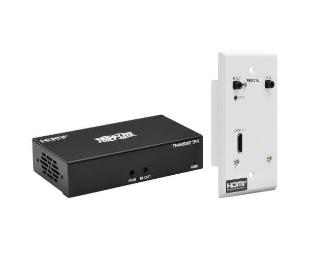 Tripp Lite HDMI over Cat6 Extender Kit, Box Transmitter/Wall Plate Receiver, 4K 60 Hz, 4:4:4, IR, PoC, HDR, HDCP 2.2, 230 ft., TAA