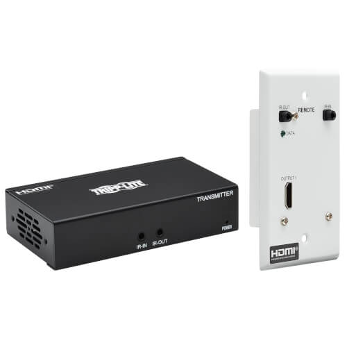 TRIPP LITE HDMI OVER CAT6 EXTENDER KIT, BOX TRANSMITTER/WALL PLATE RECEIVER, 4K 60 HZ, 4:4:4, IR, POC, HDR, HDCP 2.2, 230 FT., TAA