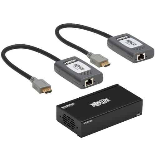 TRIPP LITE 2-PORT HDMI OVER CAT6 EXTENDER KIT, SPLITTER/2X PIGTAIL RECEIVERS - 4K 60 HZ, HDR, 4:4:4, POC, 230 FT. (70.1 M), TAA