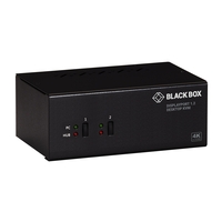 Black Box KVM Switch - 2-Port, Dual-Monitor, DisplayPort 1.2, 4K 60Hz, USB 3.0 Hub, Audio