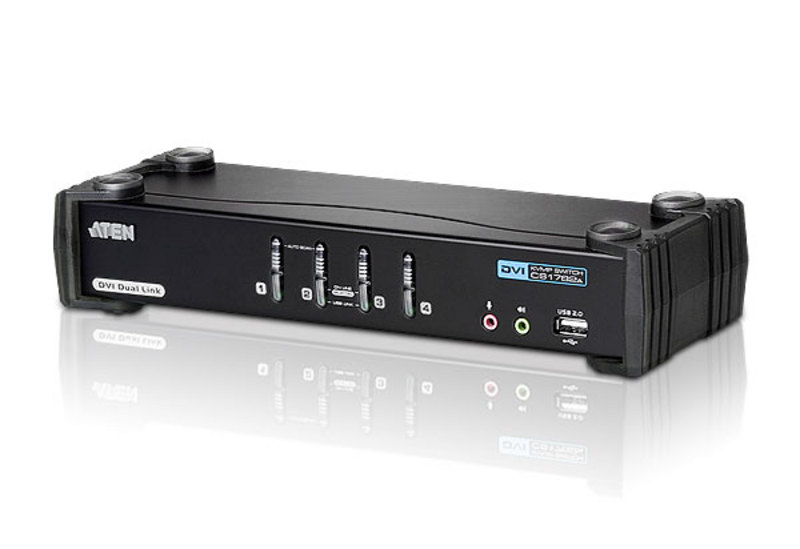 Aten 4-port Dual-Link DVI KVMP with USB 2.0 and 2.1 Audio Support