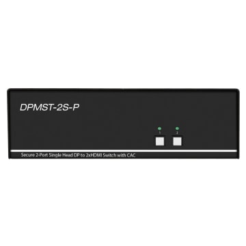 SmartAVI 2-Port single-head DP to 2xHDMI Secure KVM w/ audio and CAC