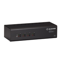 BLACK BOX KVM SWITCH - 4-PORT, DUAL-MONITOR, MIXED DISPLAYPORT 1.2 AND HDMI 2.0, 4K 60HZ, USB 3.1 HUB, AUDIO