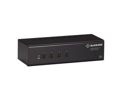 Black Box KVM Switch - 4-Port, Dual-Monitor, DisplayPort 1.2, 4K 60Hz, USB 3.0 Hub, Audio