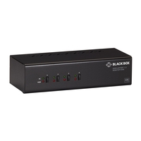 Black Box KVM Switch - 4-Port, Dual-Monitor, DisplayPort 1.2, 4K 60Hz, USB 3.0 Hub, Audio