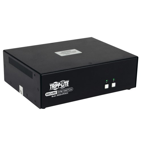 Tripp Lite 2-Port Dual-Monitor Secure KVM Switch, DisplayPort - 4K, NIAP PP3.0, Audio, CAC, TAA