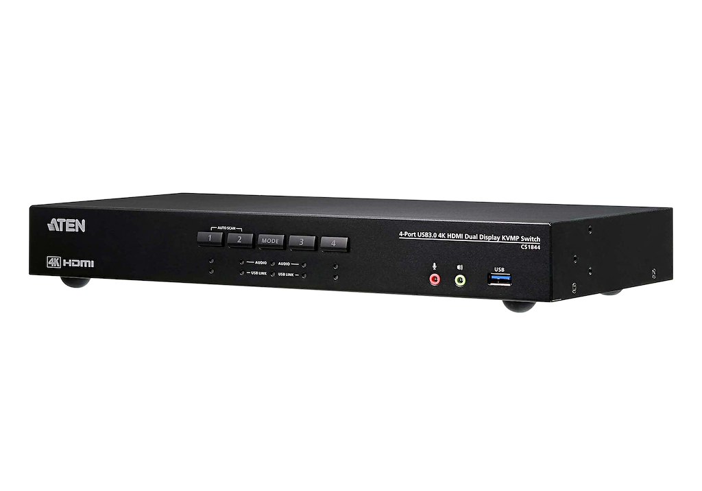 Aten 4-Port USB 3.0 4K HDMI Dual Display KVMP Switch