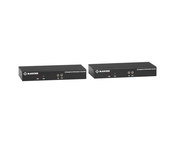Black Box KVM Extender over Fiber Bundle - 4K30, Single-Head, DisplayPort, USB 2.0 Hub, Serial, Audio, Local Video