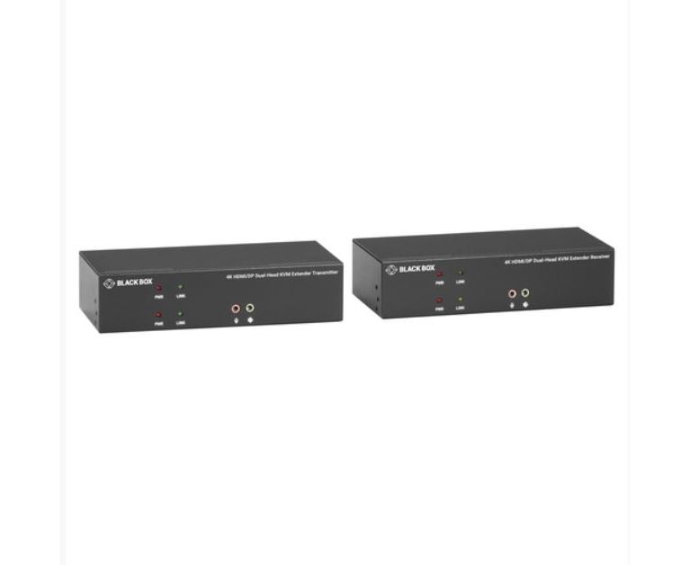 Black Box KVX KVM Extender over CATx – 4K, Dual-Head, HDMI/Displayport
