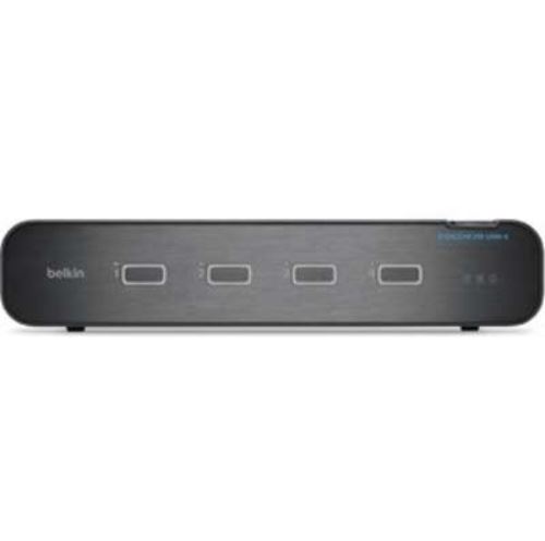 Belkin 4-Port Dual Head DP/HDMI to DP/HDMI Video Secure Desktop KVM Switch, No CAC PP4.0