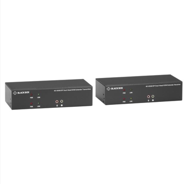 Black Box KVX KVM Extender over Fiber – 4K, Dual-Head, HDMI/Displayport