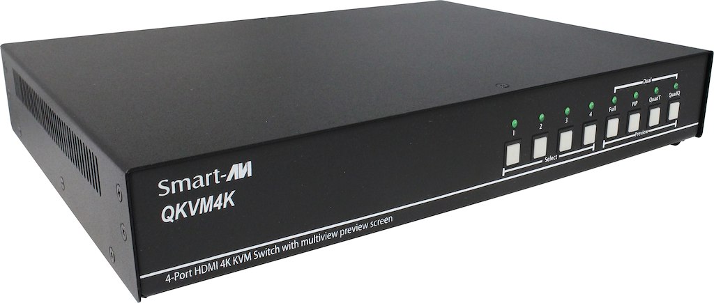 SmartAVI 4-Port HDMI, USB 2.0 KVM Switch with Multiview Preview Screen and Audio Support