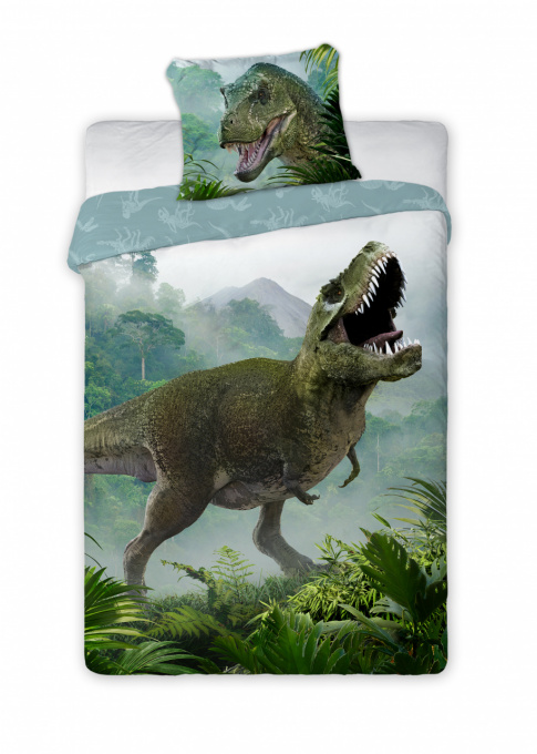 Posteljina za decu Dino T-Rex Zeleni 160x200+70x80cm