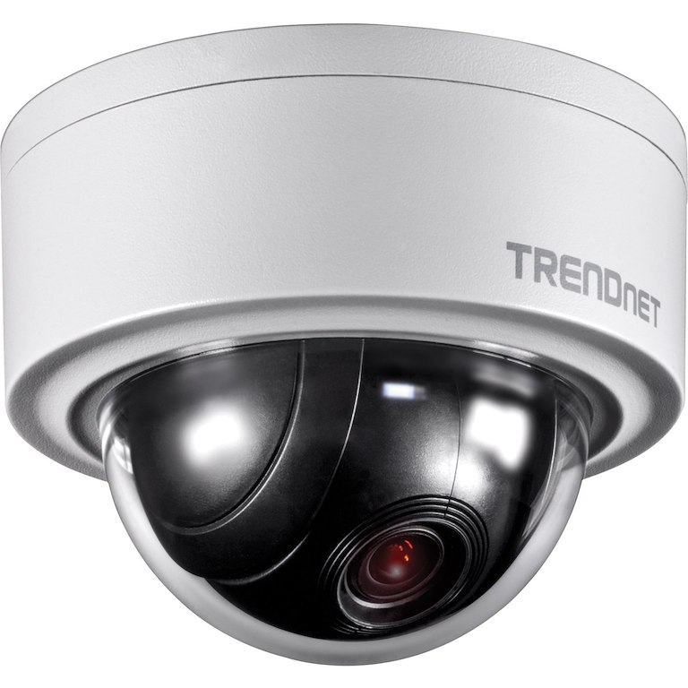 TRENDnet Indoor/Outdoor Dome Style, Pan Tilt & Zoom, PoE IP Camera with 3 Megapixel Full 1080p HD Resolution, 4 X Optical Zoom, 16 X Digital Zoom, 350 Degree Viewing, IP66 Rated, Digital WDR