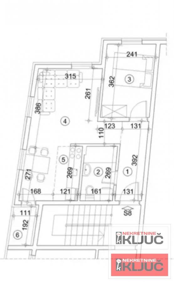 ADICE, 42m2, Dvosoban sa pdv