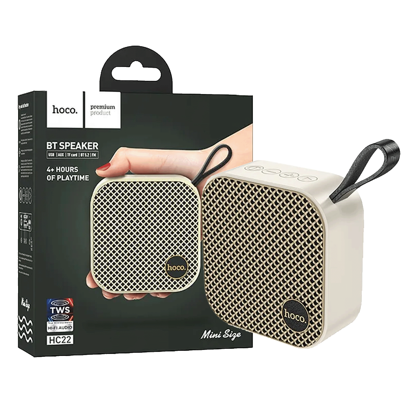 hoco. Zvučnik bežični, Stereo, Bluetooth 5.2 Sport – HC22, White