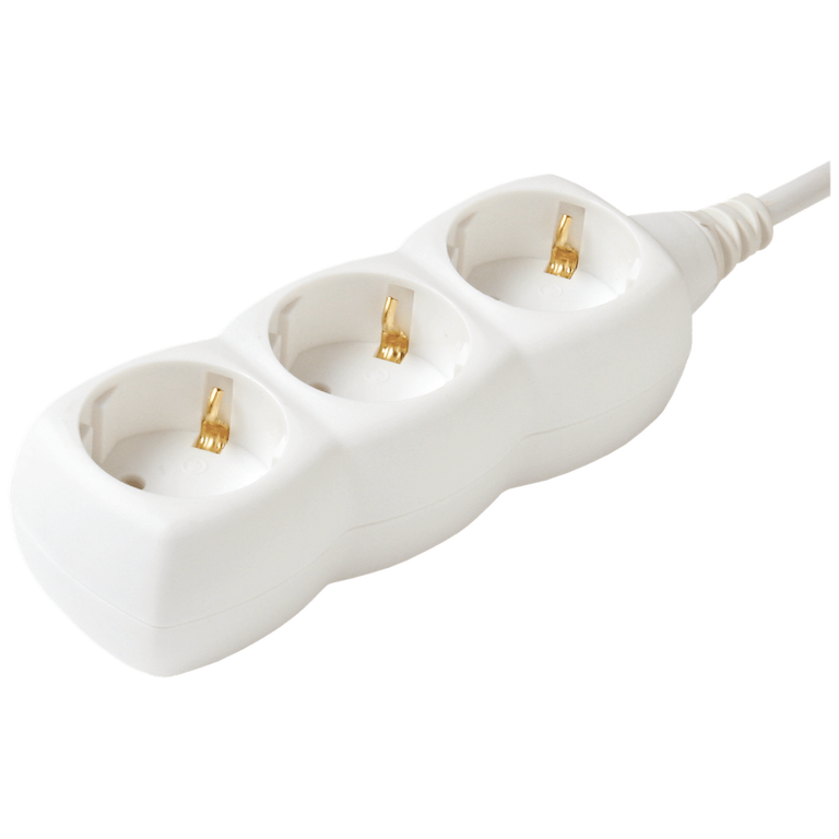home Produžni kabel, 3 utičnica, 1.5mm2, 3 met, beli – NV 3-3/WH/1,5