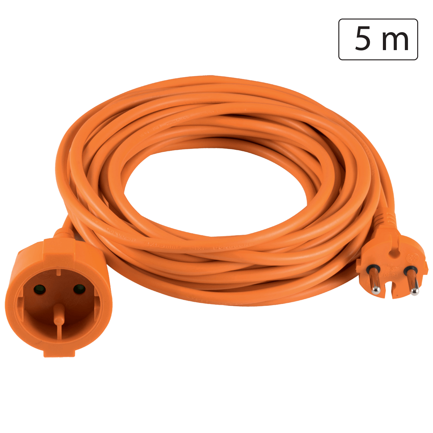 home Produžni strujni kabel 1 utičnica, 5m, H05VV-F 3G 1,5mm2 – NV 2-5/OR/1.5