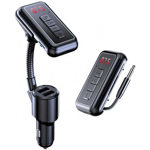 FM transmiter Y4 USB TF Bluetooth 5.0, call ID, modlularni, handsfree crni