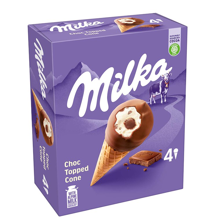 Sladoled milka ball top cone 4x100ml