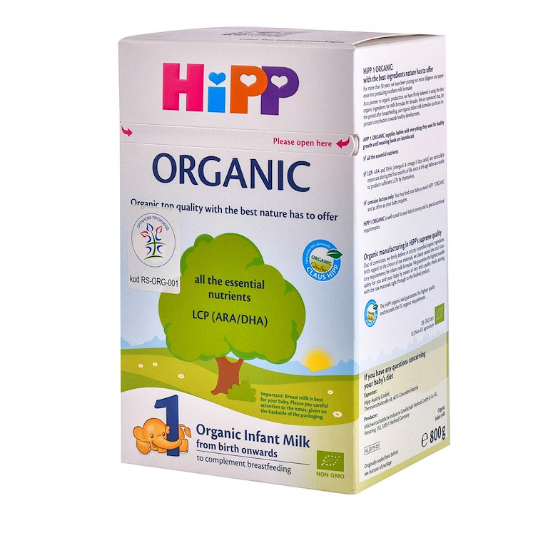 Hipp 1 zamensko mleko organic 800g