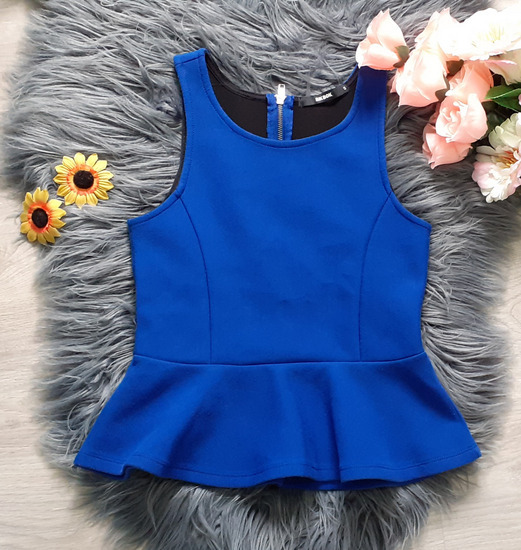 Bik bok kraljevsko plava peplum bluza