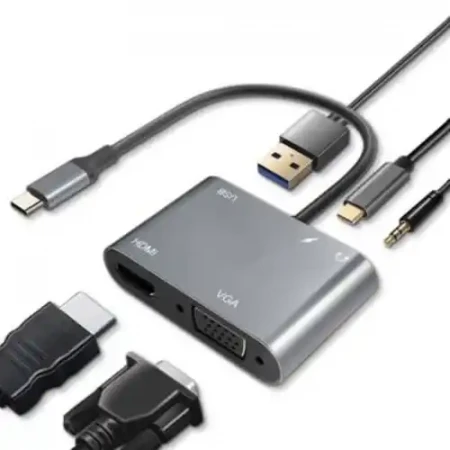 Adapter-konverter Tip C-HDMI VGA 1xUSB 3.0 Tip C Audio Linkom