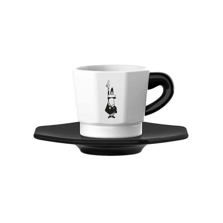 Bialetti Perfetto Moka black/white set 4 espresso šoljice