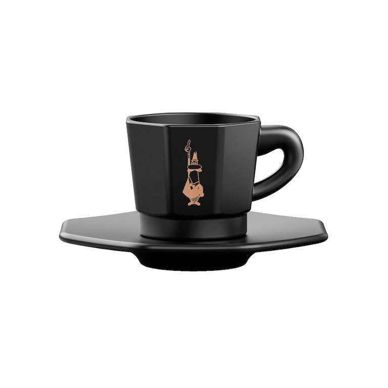 Bialetti Perfetto Moka black set 4 espresso šoljice