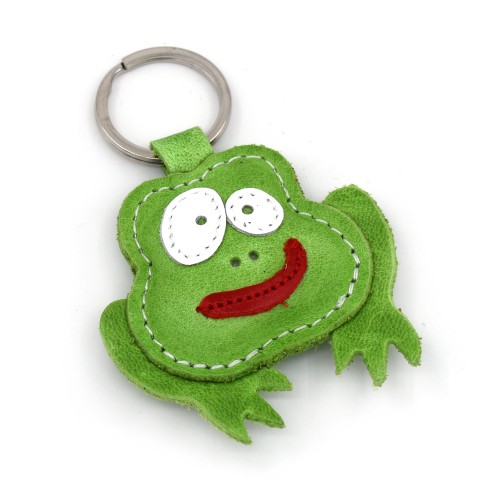Zelena žaba kožni privesak za ključeve - 019